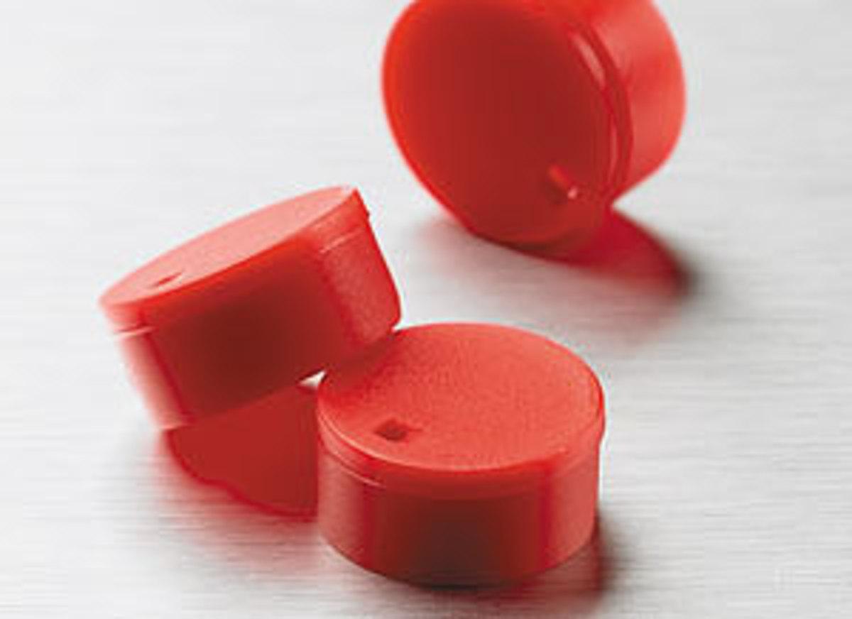 Red Polypropylene Cryogenic Vial Cap Inserts, Non-Sterile, Corning ...