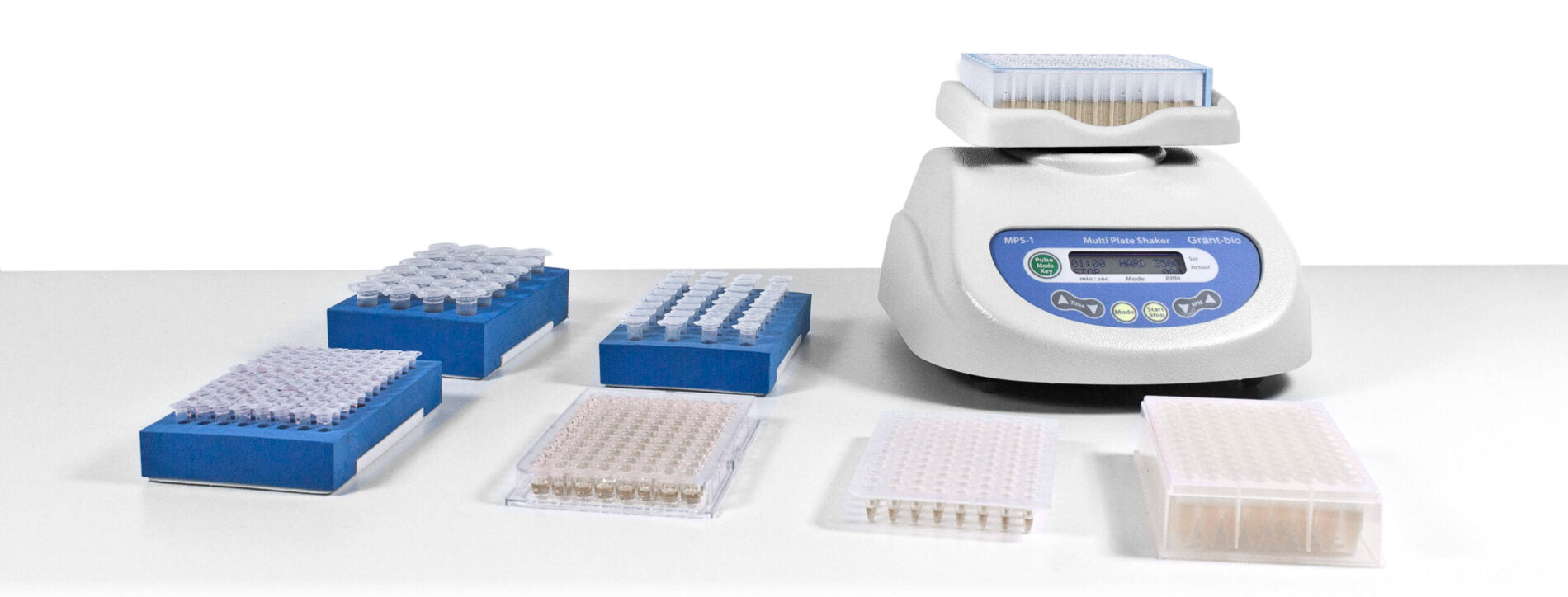 High speed shaker/vortex for microplates and microtubes with 4 accesso ...
