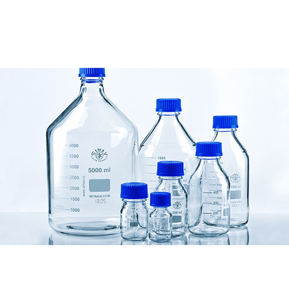 Glass Reagents Bottles, with Cap and Pouring Ring, Simax – Appleton ...
